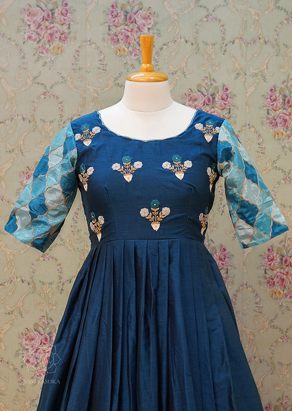 Teal Baby Blue Long Dress – Vastrasuka