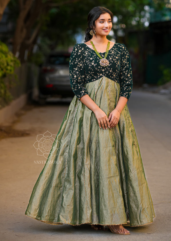 Green tissue organza dress – Vastrasuka